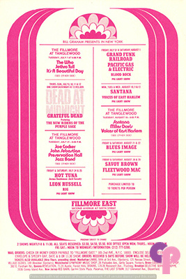 Fillmore East 7/7 - 8/29/70 - MSO-FME.1970.07.07 - Classic Posters