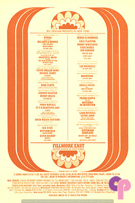Fillmore East 9/11 - 11/28/70 - MSO-FME.1970.09.11 - Classic Posters